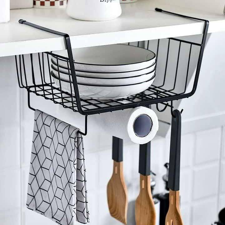 Multi-Purpose UnderShelf Storage Organizer Basket for Kitchen, Bathroom ...