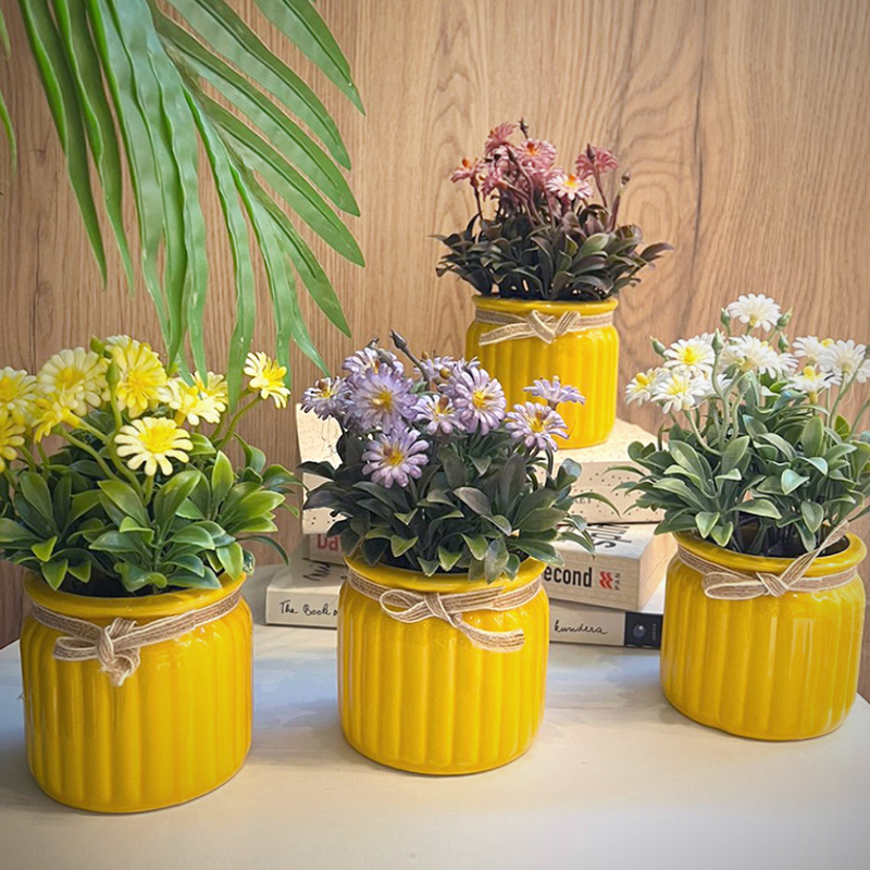 Arificial Nordic Flowers With Modern Porcelain Pot for Home Décor ...